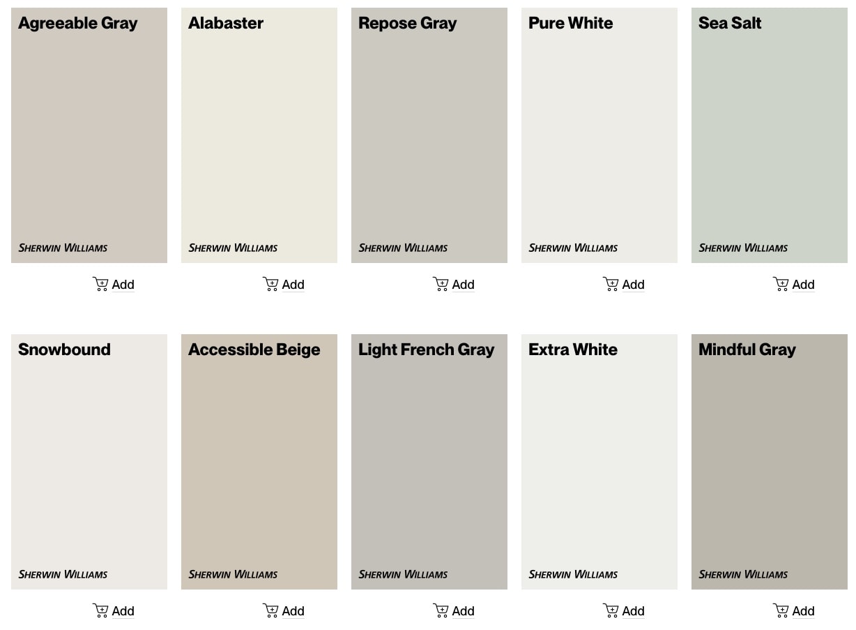 Top 10 Most Popular Sherwin-Williams Paint Colors 2025